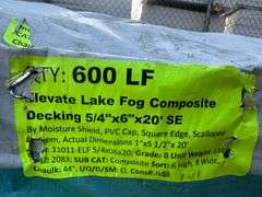 Elevate Lake Fog Composite Decking 5/4"x6"x20' GV - Lambrecht Auction, Inc.