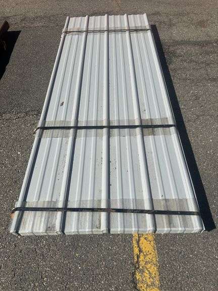 Ash Gray Corrugated Metal Panel 3'x8' - Lambrecht Auction, Inc.