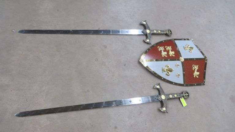 Two Knight of Templar Swords & Shield - Lambrecht Auction, Inc.