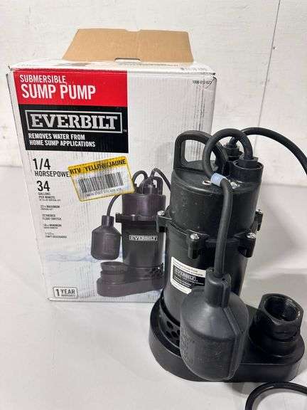 Everbilt 1/4 HP Aluminum Sump Pump Tether Switch - Lambrecht Auction, Inc.