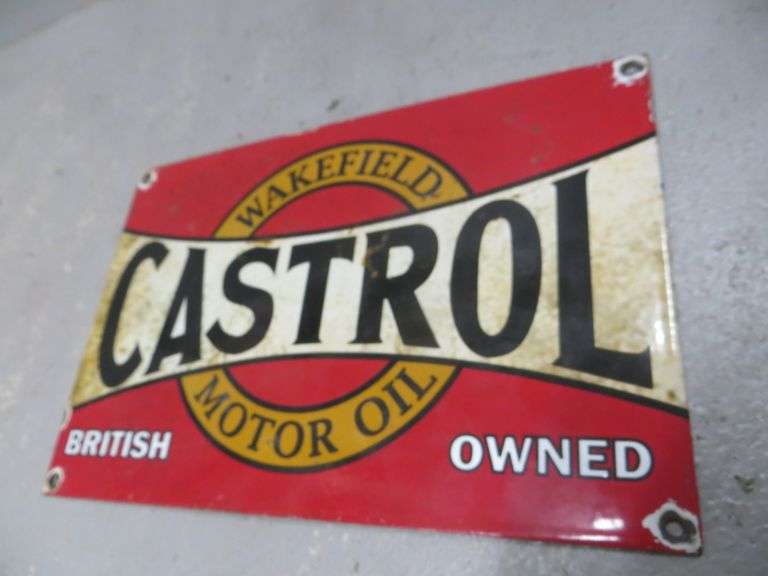Wakefield Castrol 8x12" Single Sided Sign - Lambrecht Auction, Inc.