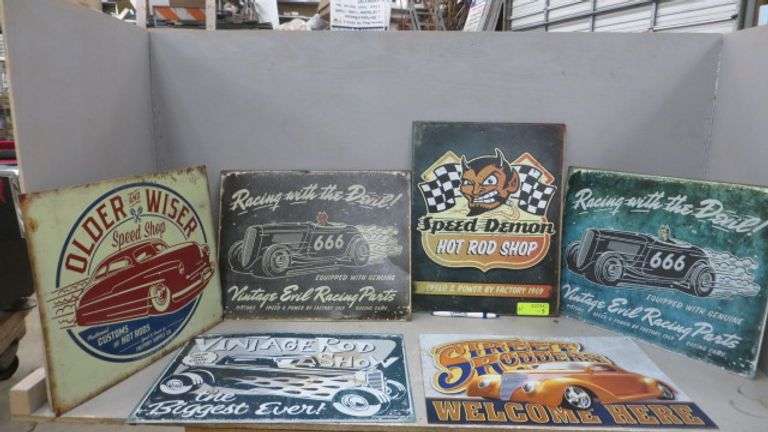 Metal Repro Signs (6) - 12.5x16" - Lambrecht Auction, Inc.