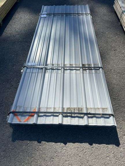 Ash Gray Corrugated Metal Panel 3'x8' - Lambrecht Auction, Inc.