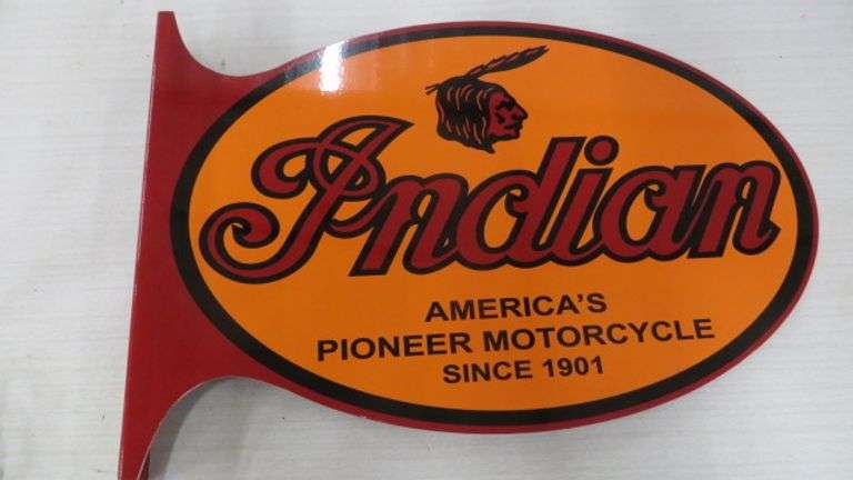 Indian Motorcycle Sign - Lambrecht Auction, Inc.