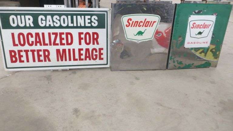Three Metal Gasoline Signs - Lambrecht Auction, Inc.