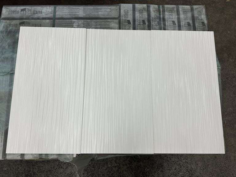 Aqua White 3D Ceramic Wall Tile Matte 11mmx12"x22" - Lambrecht Auction ...