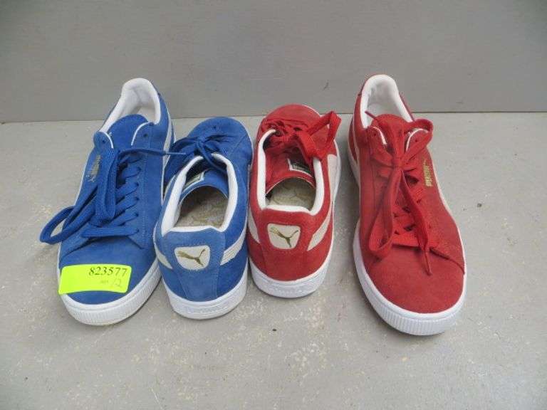 Sneakers - Puma Suede Blue & Red Swish 12 - Lambrecht Auction, Inc.