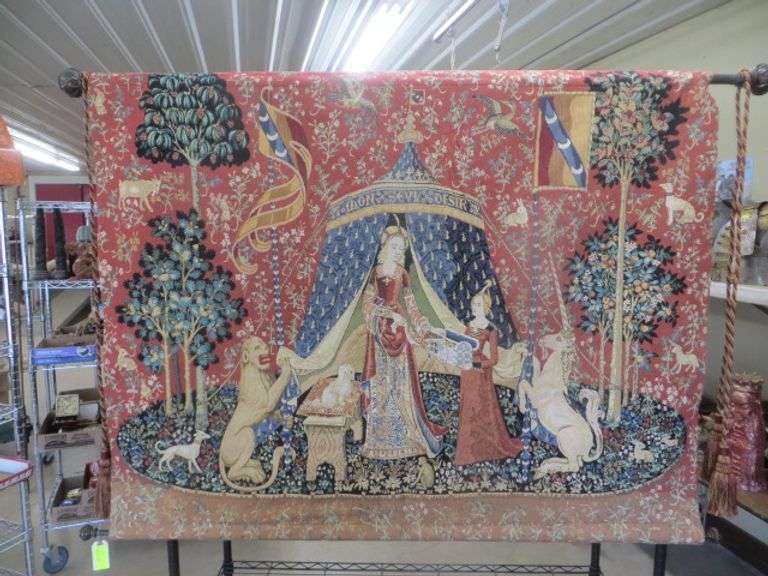 Medieval Tapestry 43x54" - Lambrecht Auction, Inc.