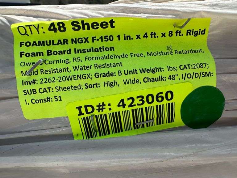 FOAMULAR NGX F-150 1 in. x 4 ft. x 8 ft. Rigid Foam Board Insulation ...