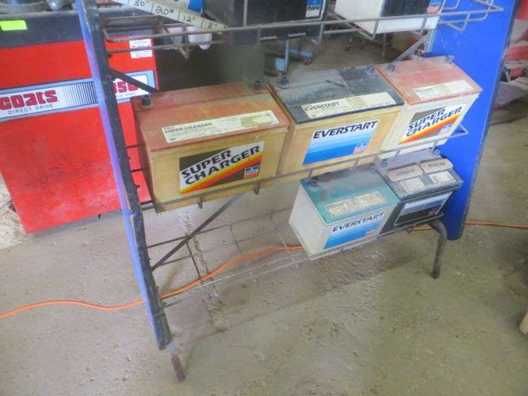 Battery Rack w/ Fake Batteries - Lambrecht Auction, Inc.