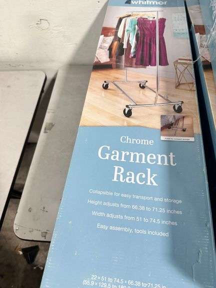 Whitmor Chrome Garment Rack - Lambrecht Auction, Inc.