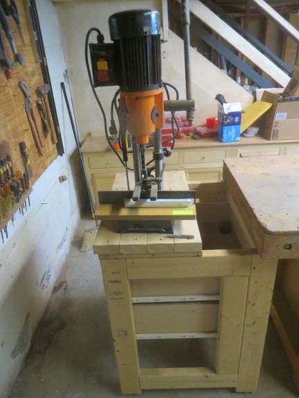 Wen Mortising Machine on Homemade Stand - Lambrecht Auction, Inc.