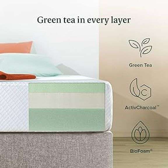 Green Tea Aspire 8" Full Size Memory Foam Mattress - Lambrecht Auction ...