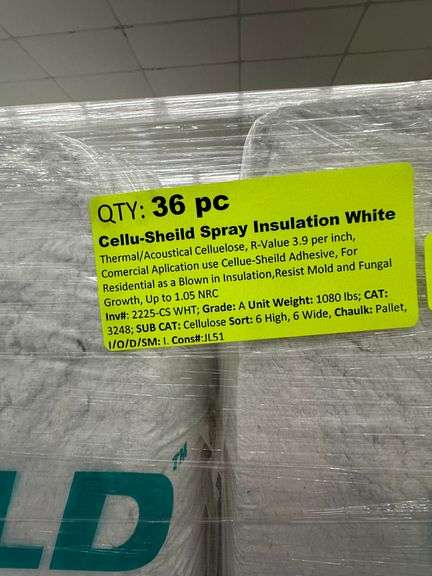 Cellu-Shield Spray Insulation White - Lambrecht Auction, Inc.