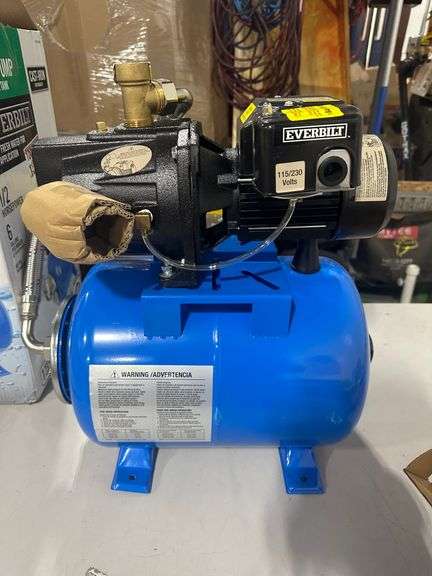 Everbilt 1/2 HP Shallow Well Jet Pump with 6 gal. Tank - Lambrecht Auction, Inc.