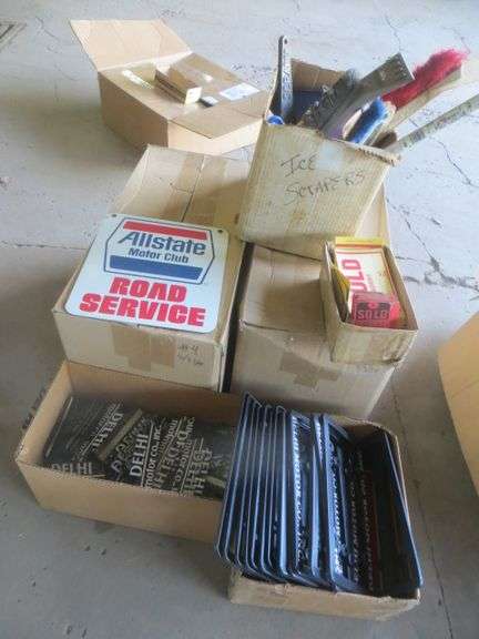 Ice Scrapers, License Plate Frames - Lambrecht Auction, Inc.