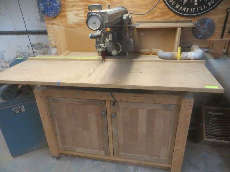 Craftsman 10" Radial Arm Saw on Nice Homemade Cabinet - Lambrecht ...