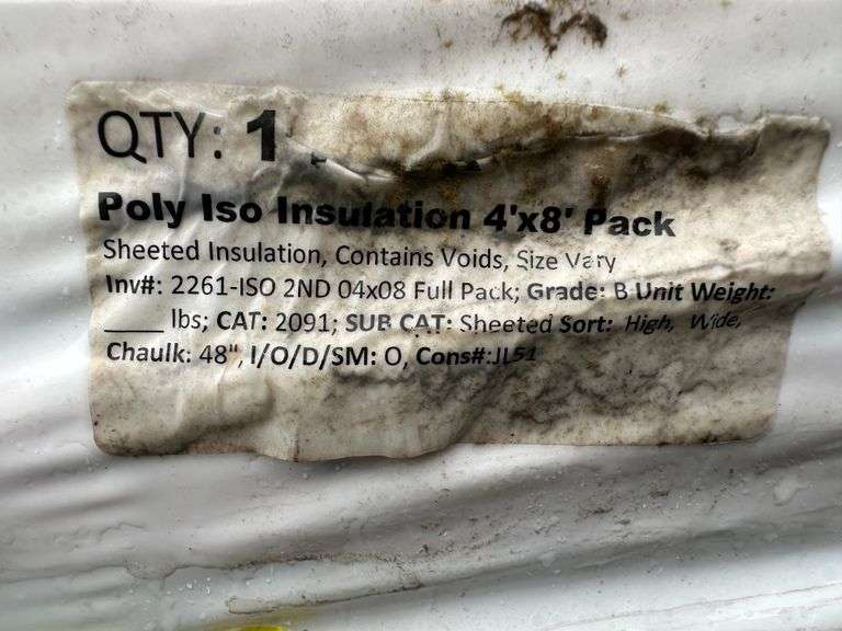 Poly Iso Insulation 4'x8' Pack - Lambrecht Auction, Inc.