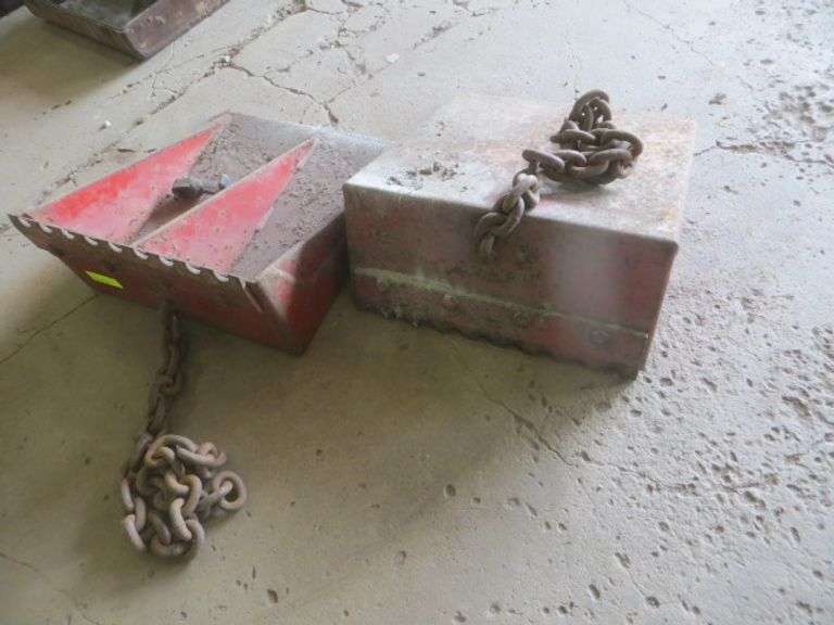 Pair of HEAVY Steel Chocks - Lambrecht Auction, Inc.