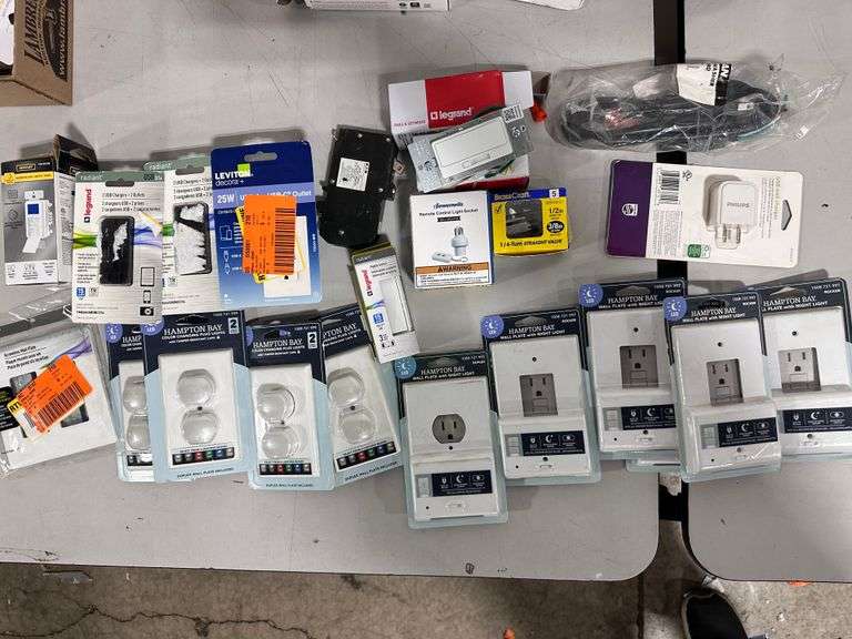 Assorted Box of Electrical Items & Outlets - Lambrecht Auction, Inc.