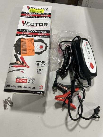 VECTOR 4 Amp Battery Charger/Maintainer - Lambrecht Auction, Inc.