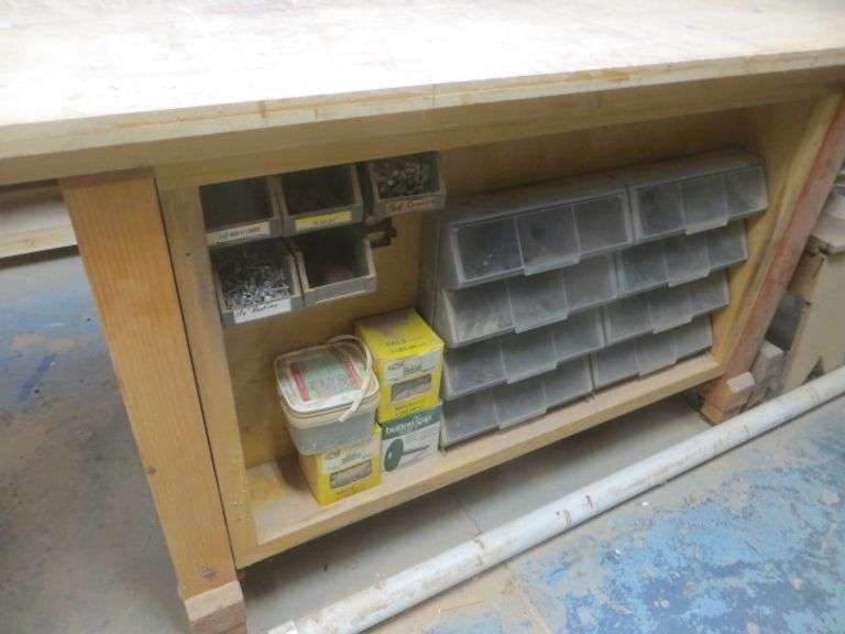 Rolling Maple Workbench w/ Drawer & Butcher Block Top - Lambrecht ...
