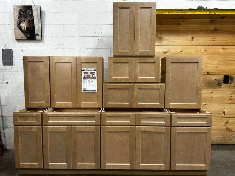 Sonona Sand Kitchen Cabinet Set 16' - Lambrecht Auction, Inc.