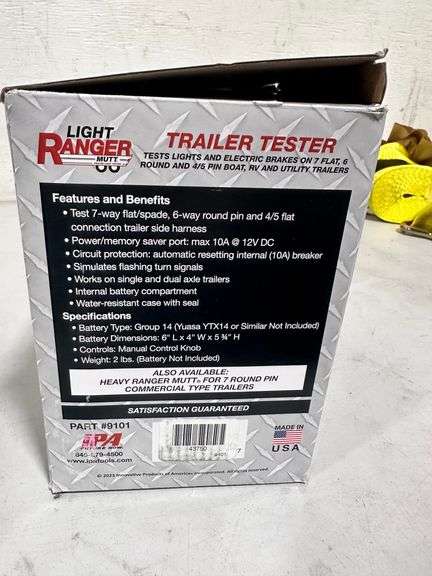 Light Ranger Mutt Trailer Tester - Lambrecht Auction, Inc.