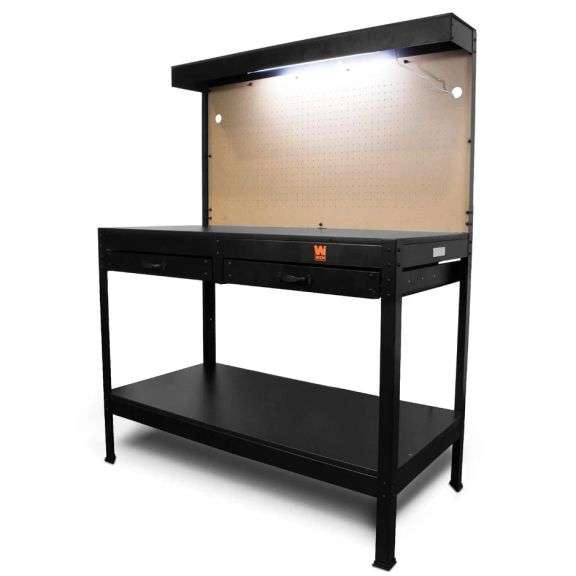 48-Inch Workbench with Power Outlets & Light - Lambrecht Auction, Inc.