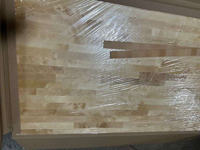 5 ft. L x 30 in. D Finished Engineered Birch Butcher Block Desktop ...