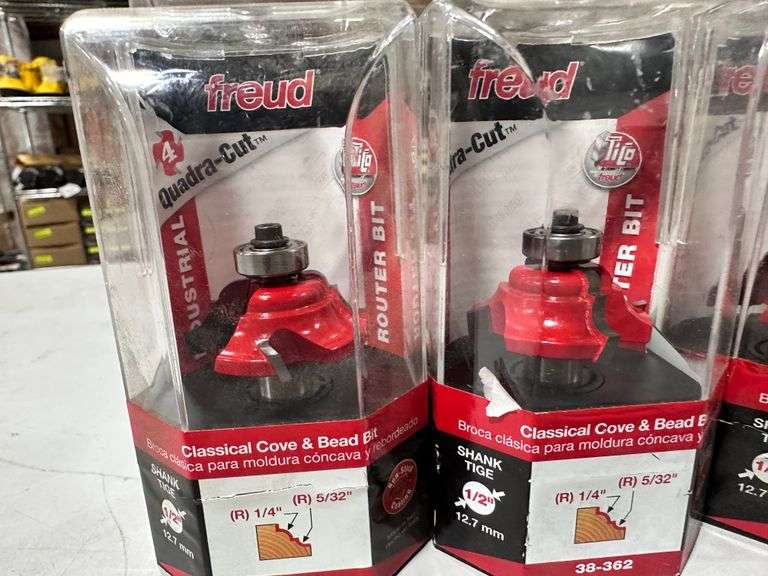 Freud 38-362: 1-1/2" (Dia.) Cove & Bead Bit with 1/2" Shank(3x$) - Lambrecht Auction, Inc.