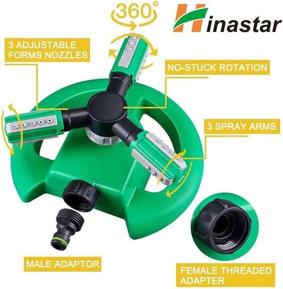 Lawn Sprinkler, Automatic Garden Water Sprinkler, Upgrade 360 Degree ...