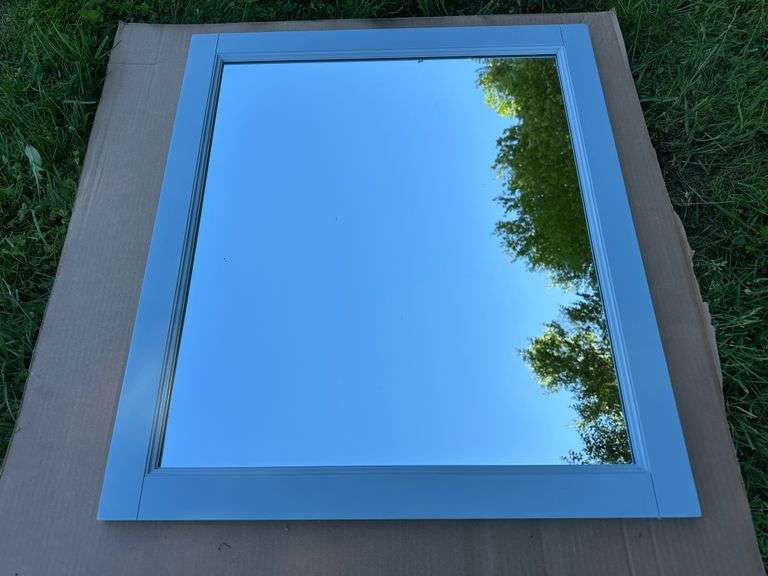 Light Blue 28" Mirror - Lambrecht Auction, Inc.