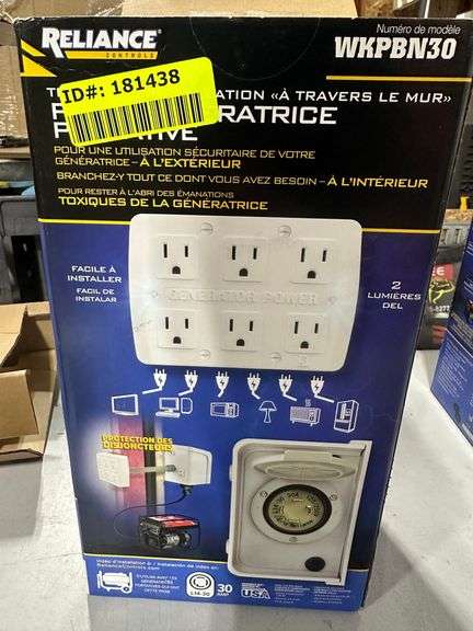 Reliance Portable Generator Through The Wall Kit - Lambrecht Auction, Inc.