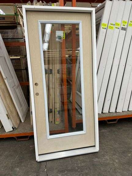 Exterior Full View 1 Light Fiberglass Door 36"x80" RH - Lambrecht ...