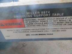 Miller 8874 Driveline Support Table w/ Accessories - Lambrecht Auction ...