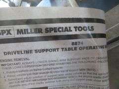 Miller 8874 Driveline Support Table w/ Accessories - Lambrecht Auction ...