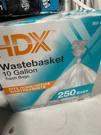 Gorilla grip and HDX Trash Bags - Lambrecht Auction, Inc.