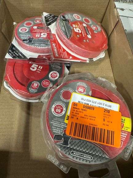 5 in. 80-Grit Hook and Lock ROS Sanding Discs (4x$) - Lambrecht Auction ...