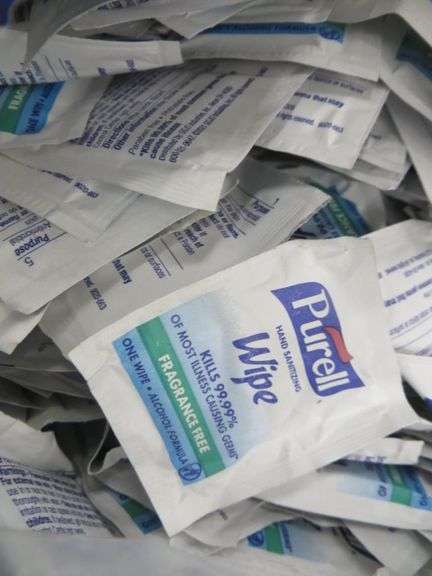 Purell Hand Sanitizing Wipe Packets - Large Box - Lambrecht Auction, Inc.