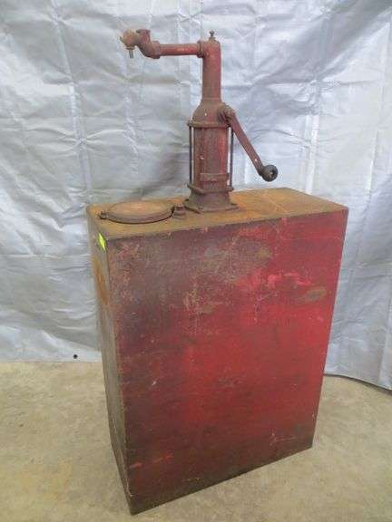 Oil Vat w/ Hand Pump 38x13x29" - Lambrecht Auction, Inc.