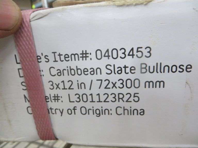 Caribbean Slate Bullnose Tile 12x3" - Lambrecht Auction, Inc.