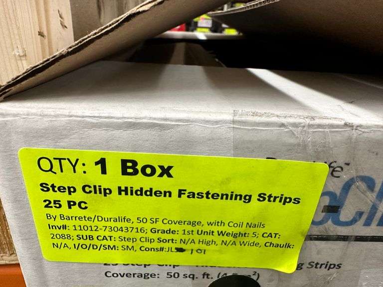 Step Clip Hidden Fastening Strips 25 Pieces - Lambrecht Auction, Inc.