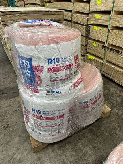 R-19 Unfaced Fiberglass Rolled Insulation - Lambrecht Auction, Inc.