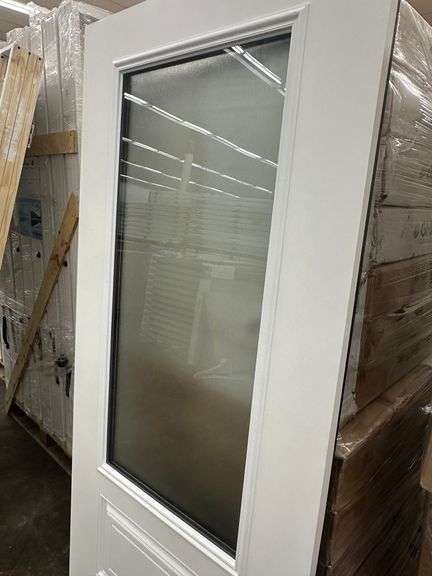 2 Tone Deco 2 PNL Fiberglass Door Slab 36"x80" - Lambrecht Auction, Inc.