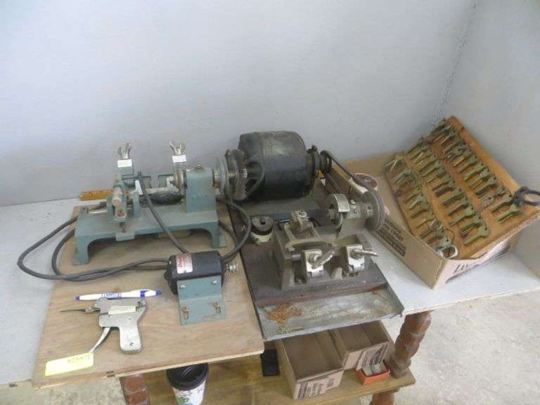 Two Older Key Machines & Key Blanks - Lambrecht Auction, Inc.