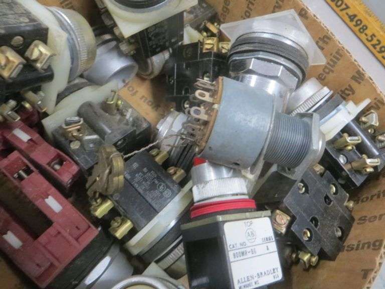 Assorted Terminal Blocks, Switches, Switch Buttons - 2 Flats ...