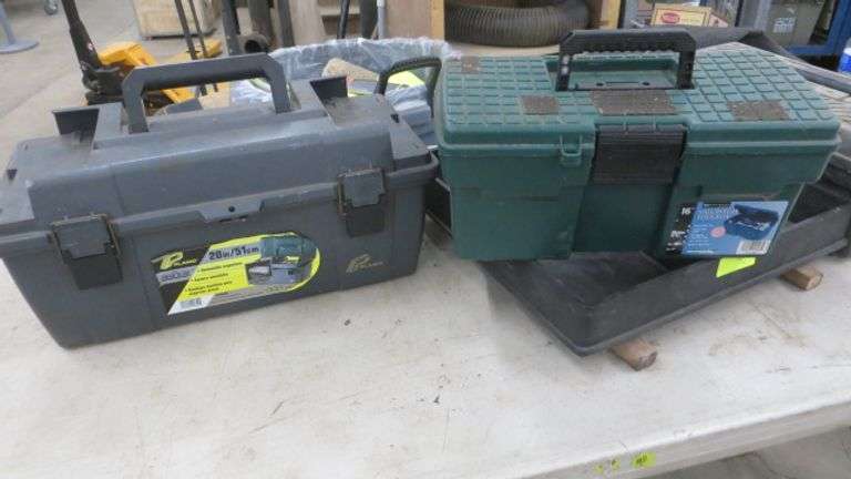 3 Plastic Tool Boxes, Poly Tray - Lambrecht Auction, Inc.