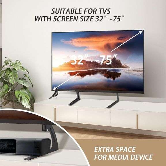 SHTUMEC TV Stand Mount, Universal TV Stand Table top for 32 to 75 inch ...