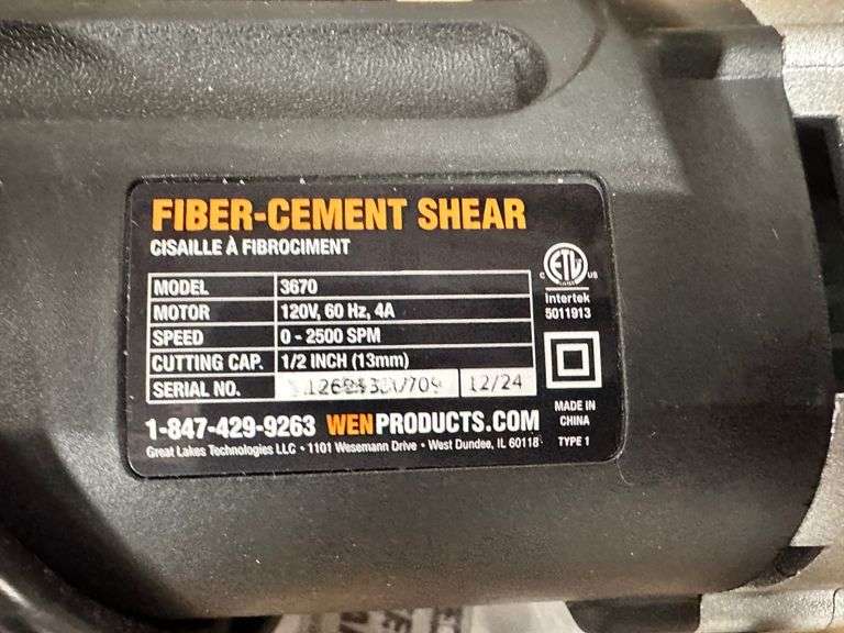 Variable Speed Electric Fiber Cement and Siding Shear - Lambrecht ...